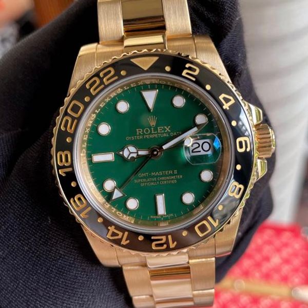 Rolex GMT Jade 116718LN Full Yellow gold | WatchCharts Marketplace