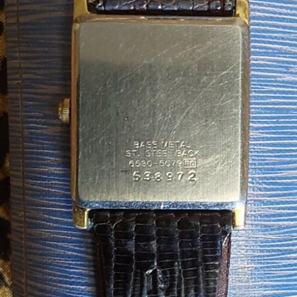 Seiko Tank Watch Men 25mm Gold Dial Gold Tone Rectangle | WatchCharts ...