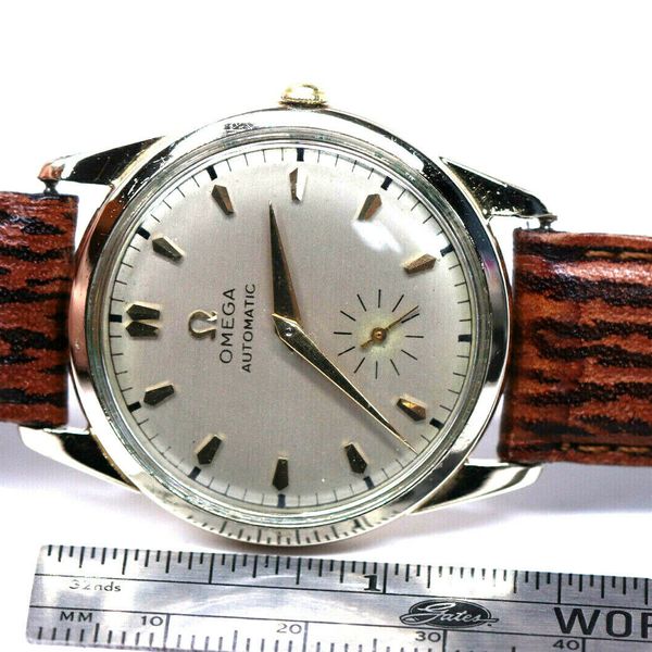 Vintage omega 344 mens bumper automatic wrist watch f-6262 10k gf case ...