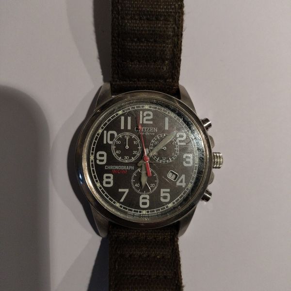 Citizen Men's Eco-Drive WR100 Solar Powered Watch Stainless Steel Case ...