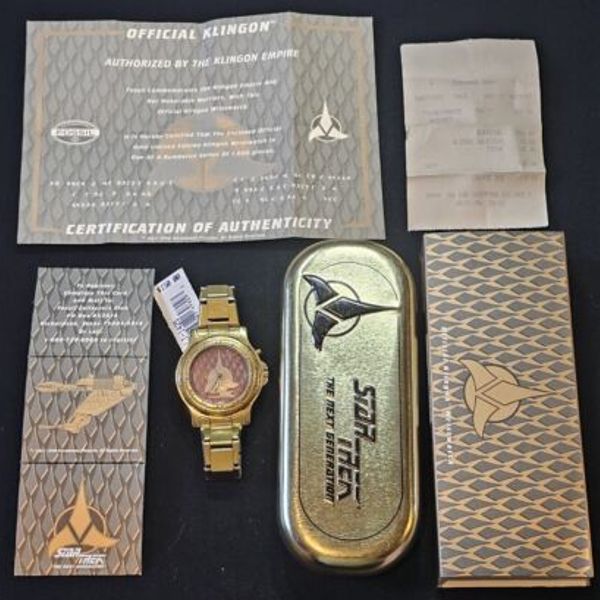 MINT RARE 90s Fossil STAR TREK KLINGON Numbered 0077/1000 Watch LI1425 ...