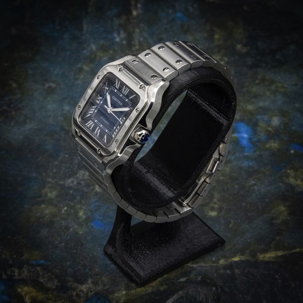 Cartier Santos De Cartier Blue Dial Medium Stainless WSSA0063 ...