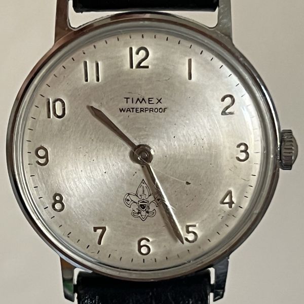 VINTAGE TIMEX MARLIN BOY SCOUT WRISTWATCH BSA 1960S HAND-WIND RUNNING ...