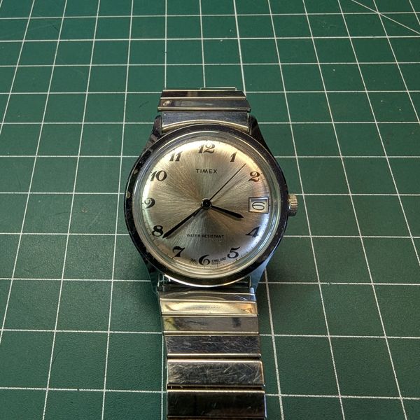 Timex Marlin Silver Dial Silver Tone Mens Vintage Watch Mechanical Hand ...