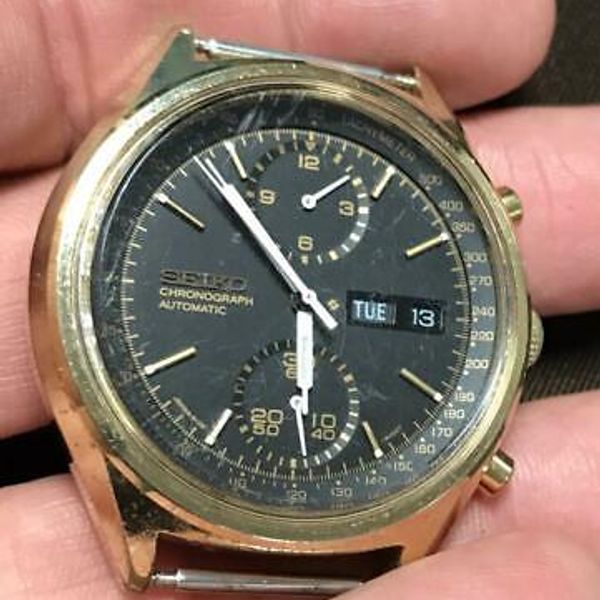 Seiko Double Chrono Black Panda 6138-8020 analog 70's vintage watch ...