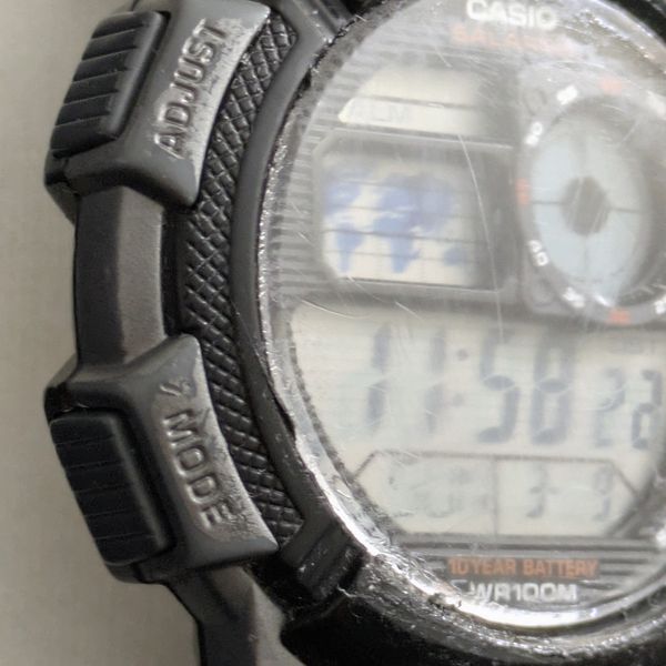 Casio Watch Illuminator Black World Time AE-1000W Chronograph Sz 9 ...