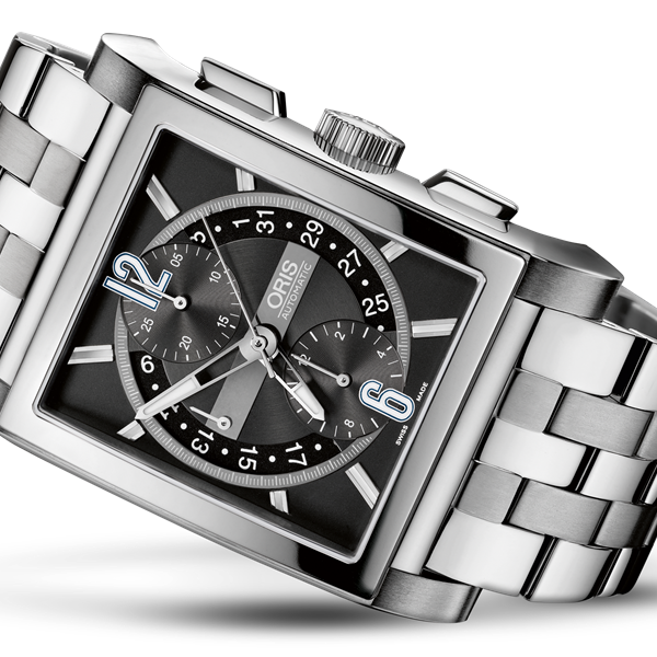 FS: ORIS RECTANGULAR TITAN CHRONOGRAPH TITANIUM AUTOMATIC ON LEATHER AND TI BRACELET 01 674 7625 ...