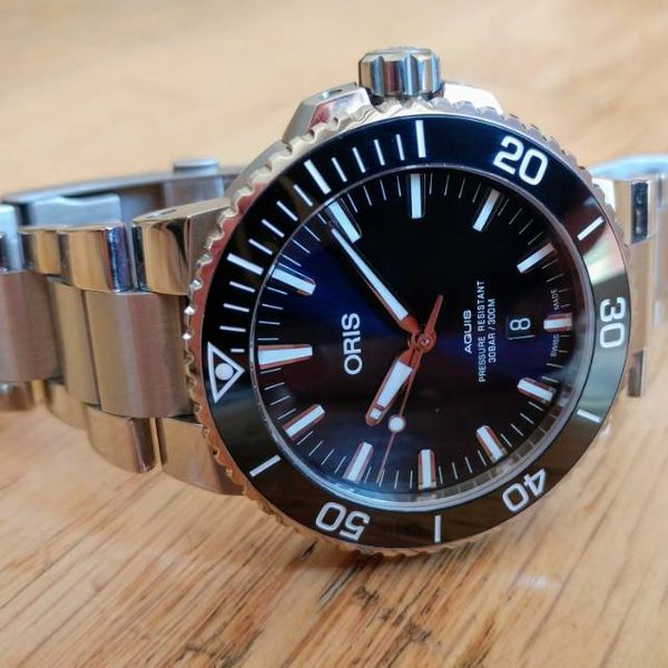 Oris Aquis Blue Dial - Black Ceramic Bezel / New Model / AD Purchased ...