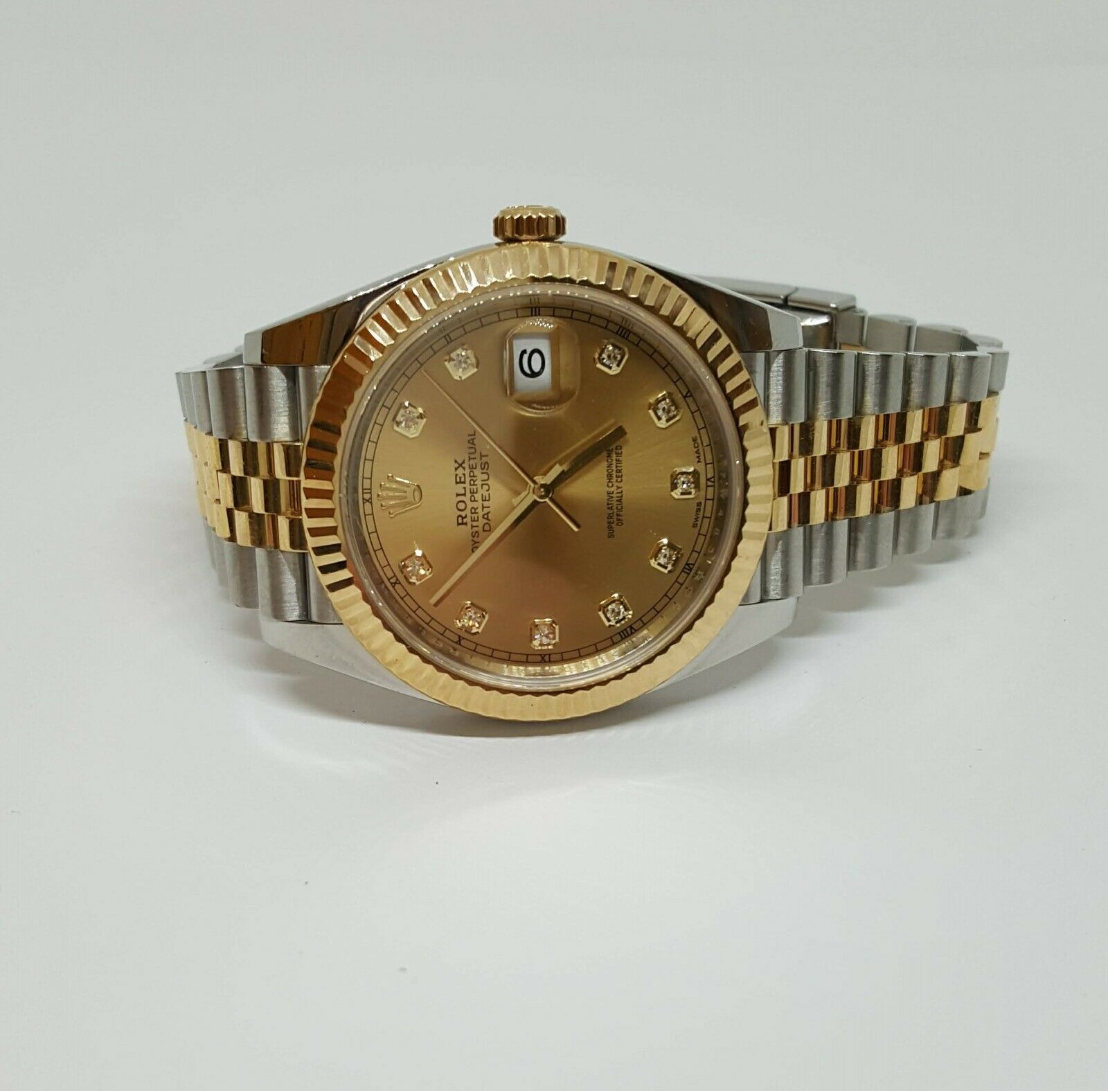Rolex Datejust II Two-Tone Jubilee Champagne Diamond Dial 41MM 126333 w ...