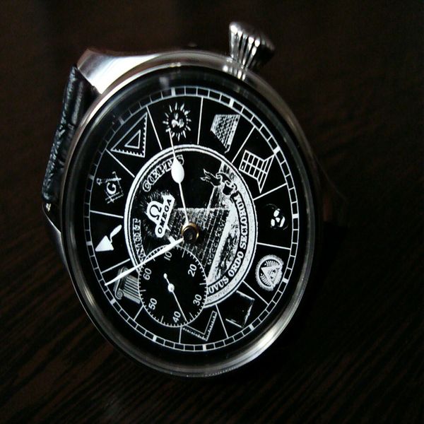 OMEGA MASONIC SYMBOLS ON DIAL ANTIQUE SWISS POCKET WATCH MOVEMENT 1912 ...