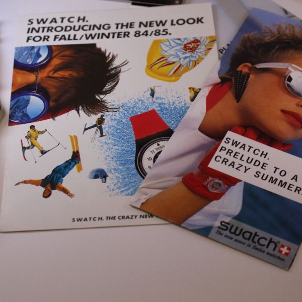 Swatch Watch & 3 ORIGINAL SWATCH SALES BROCHURE FROM THE 80S FROM ...