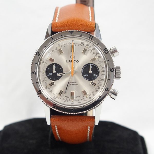 Lanco chronograph, panda dial, Type 20/21 style rotating bezel, Valjoux ...