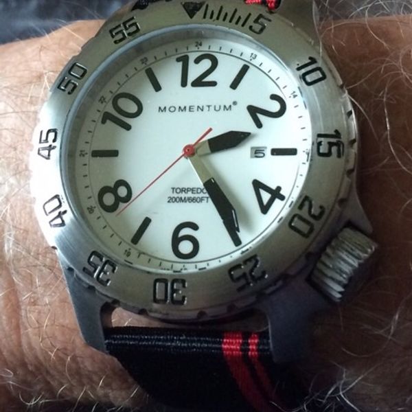 SOLD Momentum Torpedo Quartz Diver Full Lume Dial + Extra Straps $65 ...