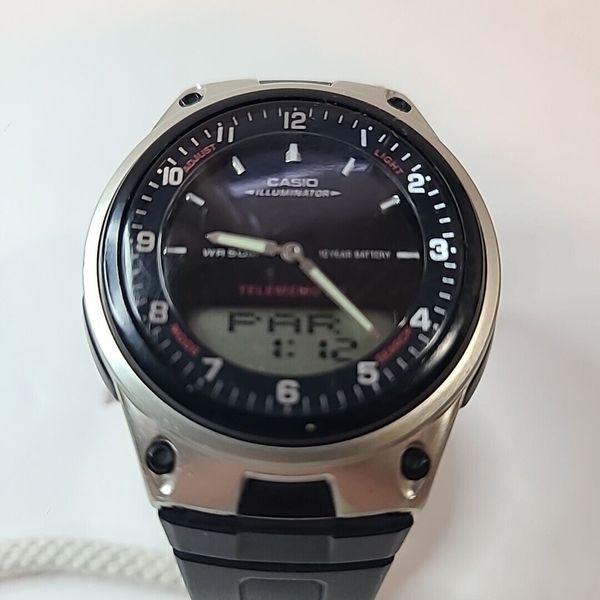 Casio illuminator Telememo 30 World Time 3 Alarm Countdown Timer AW-80 ...