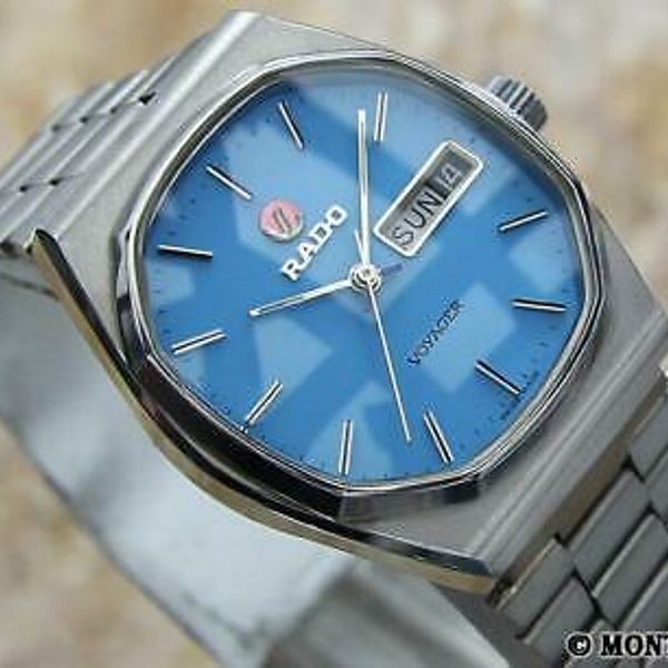 Rado Voyager 1970 Original Rare Auto Men's 34mm Stainless Steel Watch ...