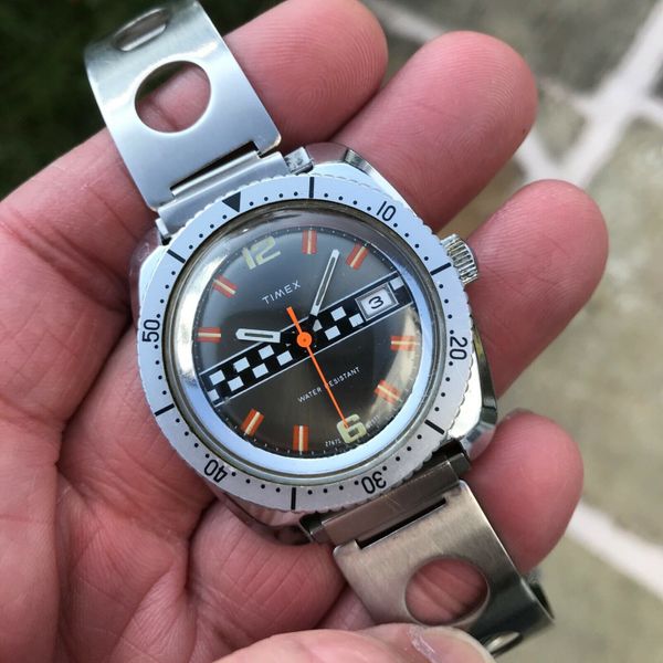 Superb vintage 1970's Timex 27675 racing dial divers watch -original ...