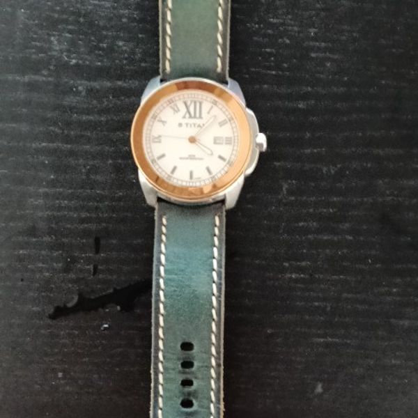 Titan Watch with Green Leather Strap | WatchCharts Marketplace