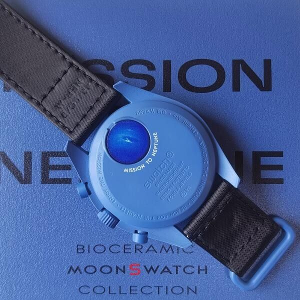 New Omega x Swatch MoonSwatch "Mission To Neptune" Bioceramic 42mm ...