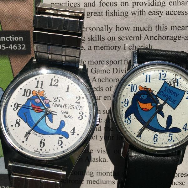 Vintage "Charlie Tuna" two-watch set 1977 Timex & 1986 Prestige Time ...