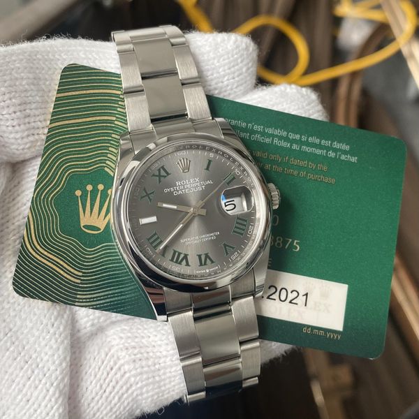 2021 Rolex 126200 DateJust 36 Wimbledon Oyster Smooth | WatchCharts