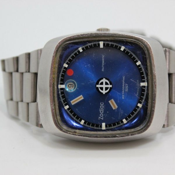 Vintage ZODIAC Mystery Dial Astrographic SST Automatic Wristwatch Swiss ...