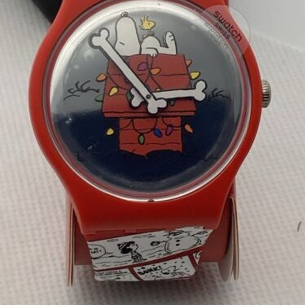 Swatch X PEANUTS SNOOPY CHOMP! Holiday Special Edition Watch + Dog Bowl ...