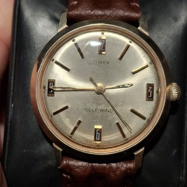 Timex Viscount 1969 Gold Tone Mens Vintage 1960s Automatic Self Winding ...