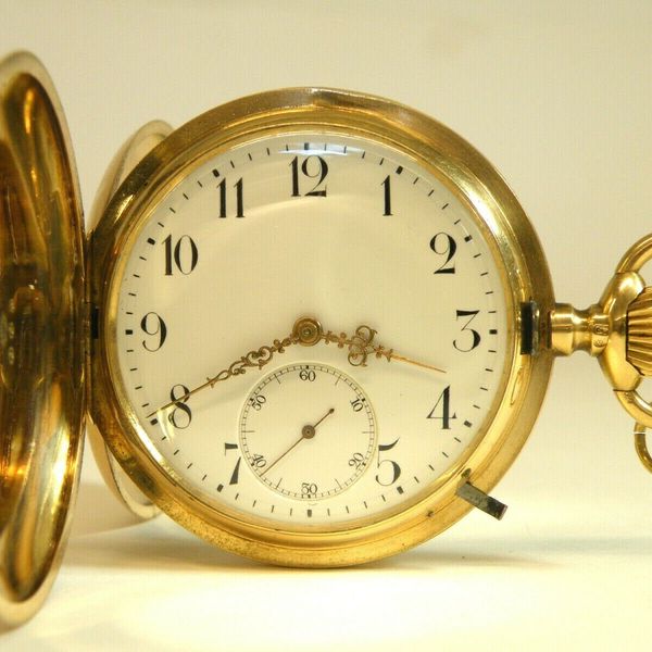 HIGH GRADE INTERNATIONAL WATCH CO. (IWC) (JWC)14K SOLID GOLD POCKET ...