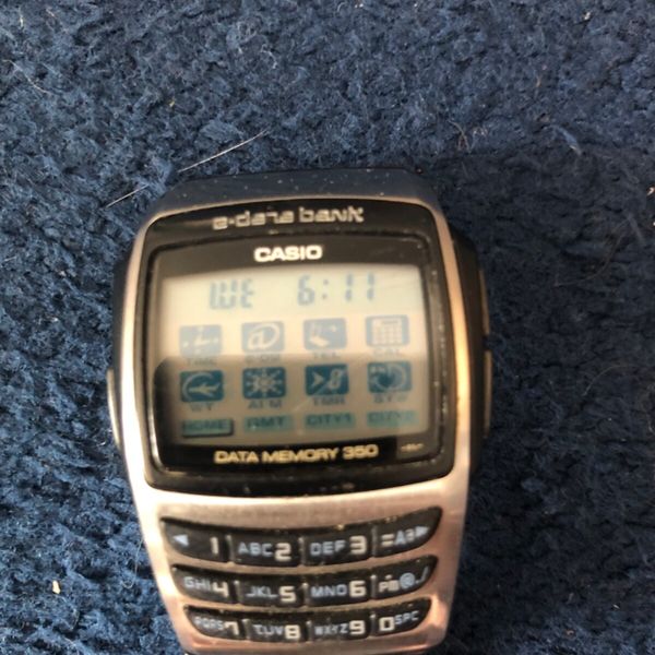 1992 CASIO EDB-610 (2550) e-Data Bank Data Memory 350 36mm watch ...