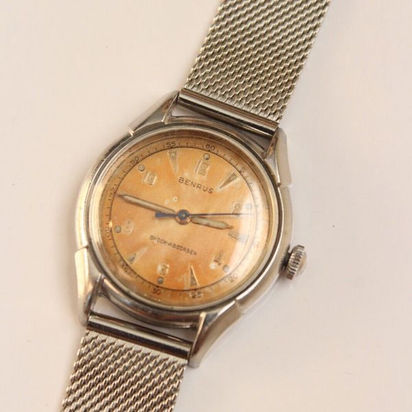 Vintage Benrus Manual Wind Watch Salmon Copper Dial | WatchCharts ...