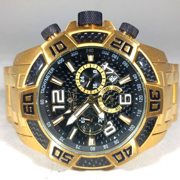 Invicta 50mm Swiss Chronograph Pro Diver Men's Gold Black Watch 25853 ...