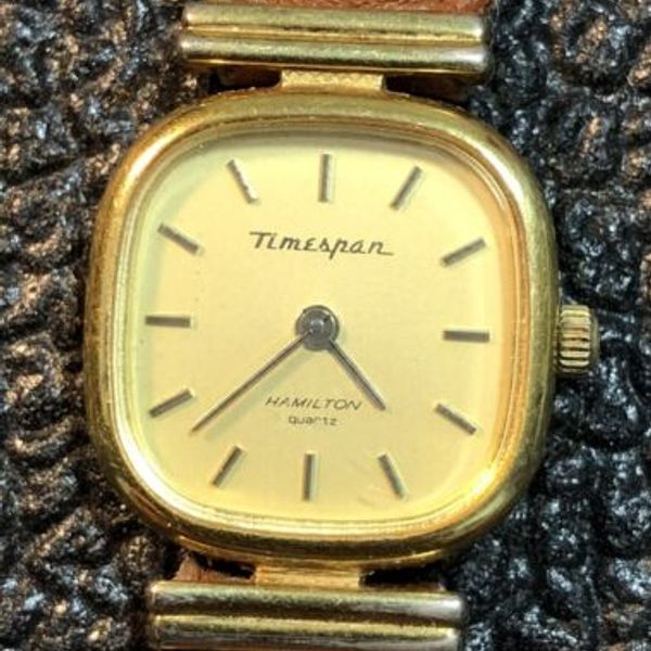 Vintage Women’s Hamilton Square Watch Gold Tone Ladies Wristwatch New ...