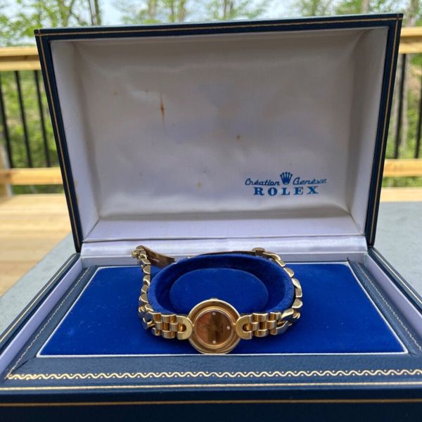 Rolex Cellini 18k gold women 21mm watch vintage 1989 - Box And Papers ...