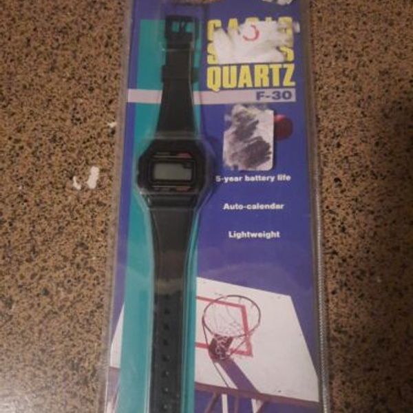 Vintage Casio F-30 Litihum Digital Mens Watch Rare F30 Original Resin ...