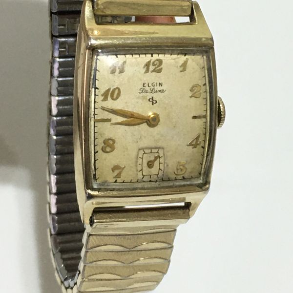 Vintage 1940's Elgin Deluxe 10k Gold Filled 17j manual Wind Men's Watch ...
