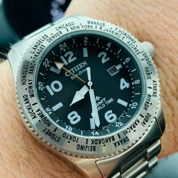 Citizen ECO-DRIVE PROMASTER LAND WORLD TIME BJ7100-82E GMT ...