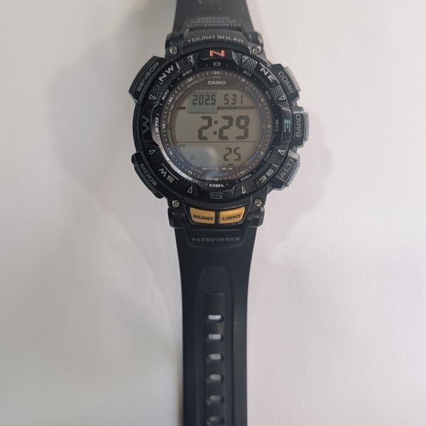 Casio Pathfinder Alti Baro Compass Tough Solar Men's Black Watch 3246 ...