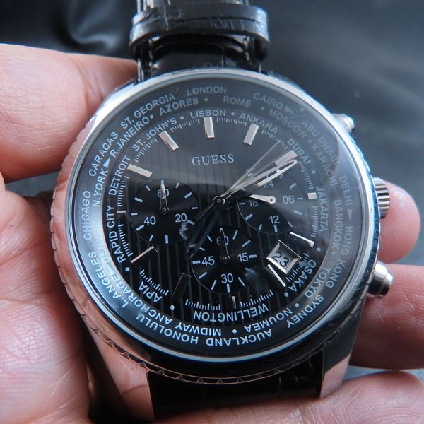 All Steel Guess Chronograph 24 Hours Quartz Men Watch | WatchCharts ...