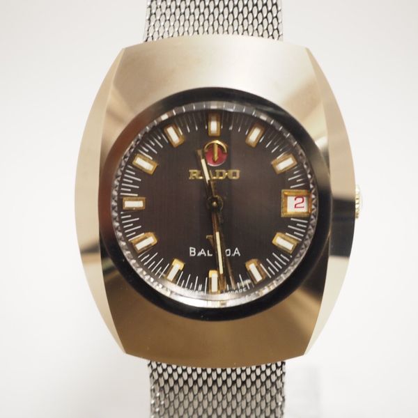 Rado Balboa Watch Vintage Round Automatic Date Black Dial Men's 36mm ...
