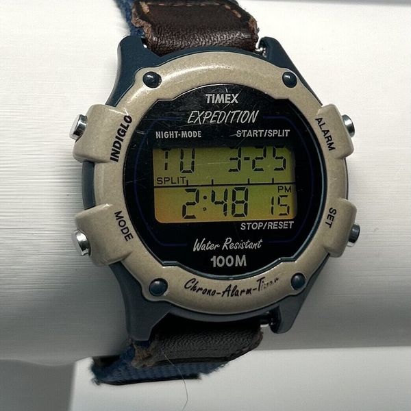 TIMEX EXPEDITION WRISTWATCH....CHRONO-ALARM-TIMER....INDIGO DIAL....DAY ...