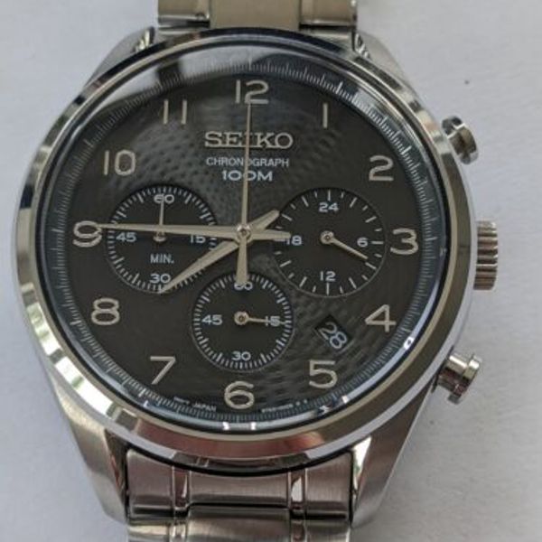 Men's Seiko Black Dial Chronograph Quartz Watch 8T63-00C0 | WatchCharts ...