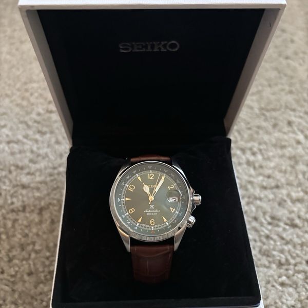 NEW SEIKO PROSPEX SPB121 ALPINIST GREEN DIAL W LEATHER STRAP AUTOMATIC ...