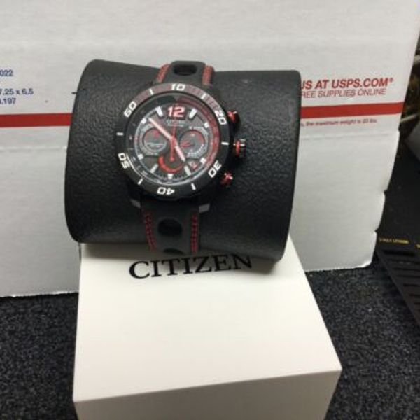 Mens Citizen Eco Drive Red Chronograph NIB | WatchCharts Marketplace
