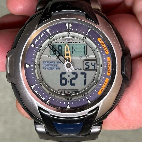 Mens Casio Protrek PRG-60 Triple Sensor Baro Compass Alti Ana Digi Watch 2767 | WatchCharts ...