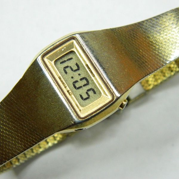 RARE VINTAGE 1970s SEIKO LC QUARTZ LCD GOLD PLATE LADIES WATCH -NEW ...