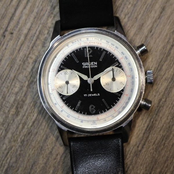 FS: Gruen inverse panda chronograph w exotic red/blue scale | WatchCharts