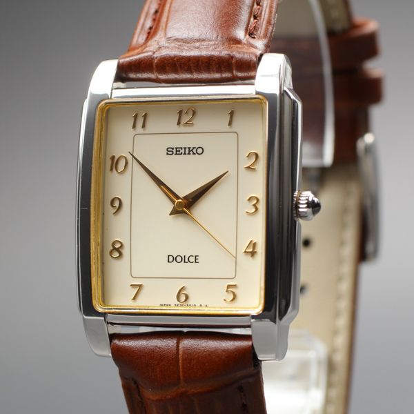 [NEAR MINT] Vintage 1995 SEIKO Dolce Square 5E31-5000 Qz Men's Watch ...