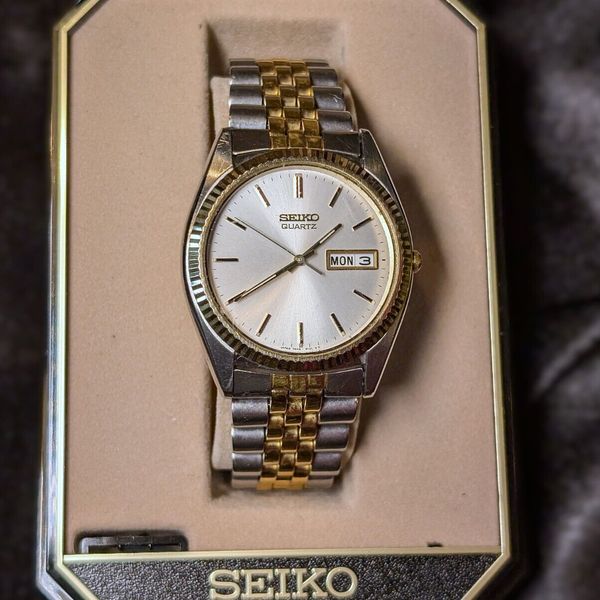 SEIKO Quartz 7N43 8119 - President Two Tone Day Date Vintage Mens Watch - Rare | WatchCharts ...