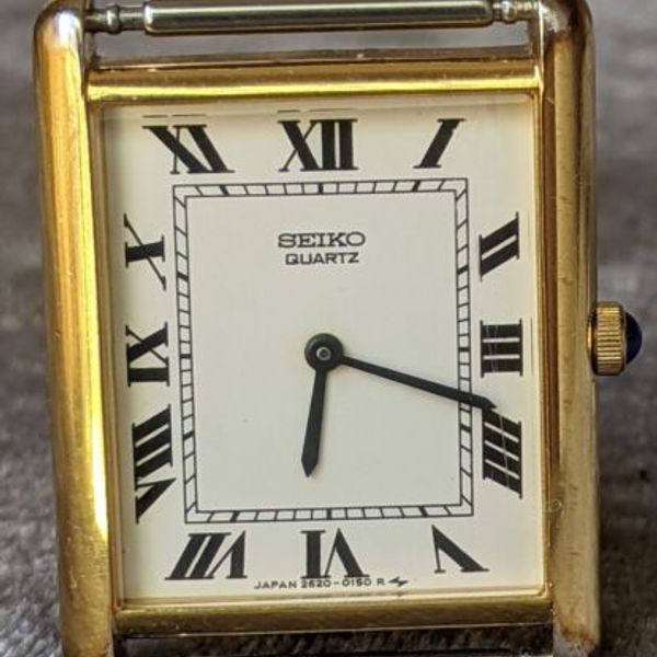 Vintage Seiko 2620-0150 R Men's Tank Gold Tone Quartz Watch Works Great ...