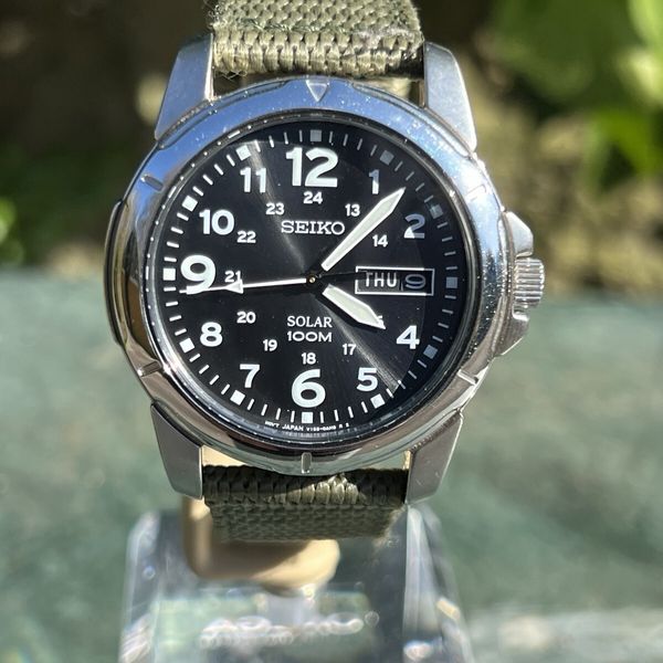SEIKO SOLAR WATCH Seiko Solar Men's Black Face Watch - SNE095P2 ...